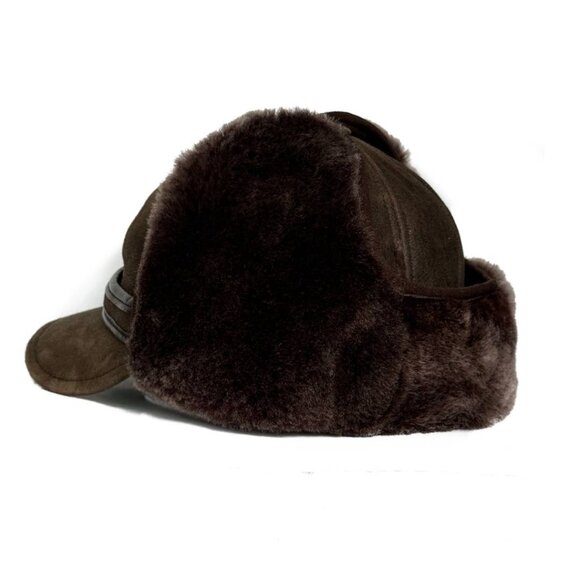 Lukkiu | Accessories | Real Shearling Sheepskin Leather Trapper Hat ...